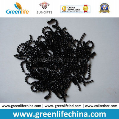 China Hot Sale 1.0mm Shinny Black Colored Bead Metal Ball Chain supplier