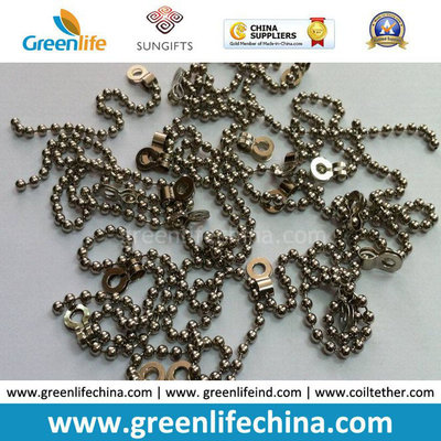 China Decorative 2.0mm Metal /Stainless Steel Bead Ball Badge Chain supplier