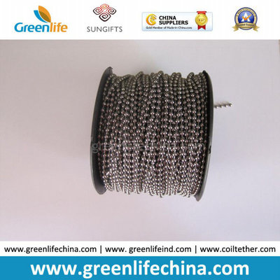 China Custom Packing in Roll Silver Plated Metal Bead Fastenering Chain supplier