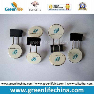 China Fashionable Round Plastic Logo Sheet Office Promotional Binder Clips supplier