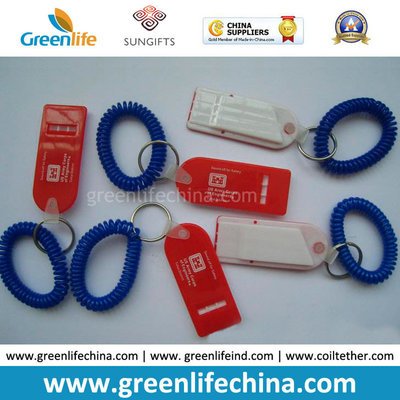China Special Flat Light Whistle Plastic Gifts W/Customized Logo&amp;Wrist Coil supplier