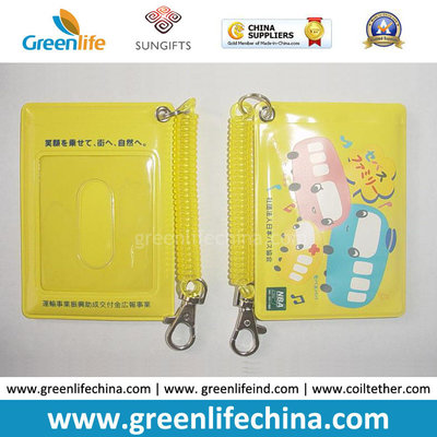 China High Quality Cartoon PVC Plastic Card Pocket W/Key Coil Chain supplier