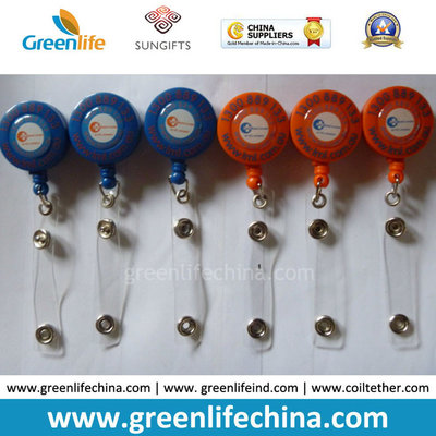 China Promotional ID Custom Yoyo Badge Reel W/Clear Vinyl Strap supplier