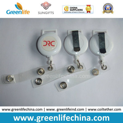China Factory Direct White Lanyard Badge Reel for ID System Security supplier
