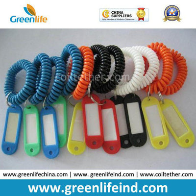 China Plastic Elastic Band Cord Coil Tether W/Name Tag supplier