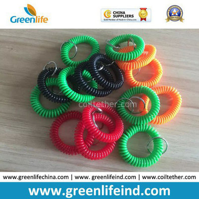 China Promotional Wholesale Plastic Wrist Coil Key Chain W/Split Ring supplier