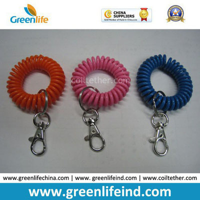 China Customized Plastic Wrist Key Chain Coiled Retainer supplier