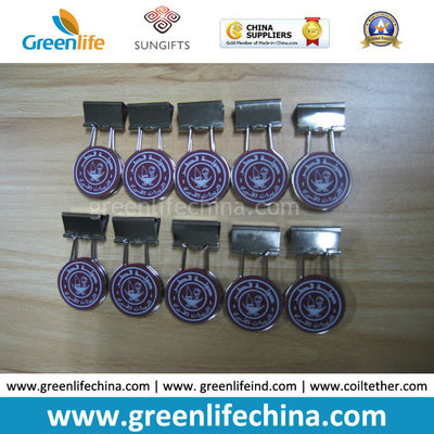 China Custom Logo on Round Panel Office Binder Clip Holders supplier