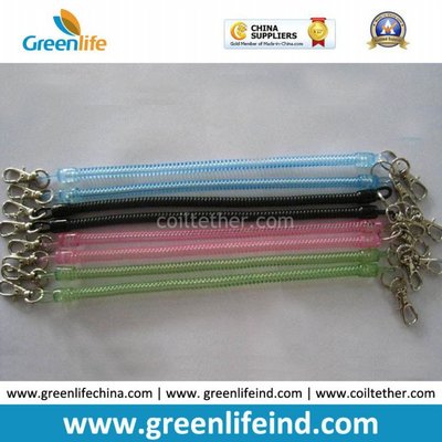 China Hot Selling Transparent Slim Long Coiled Cable W/Metal Hooks supplier