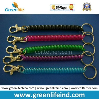 China Safety Elastic Coiled Cord Belt Anti-Lost ID Spiral Key Chain Holders supplier