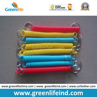 China Multi Colors Plastic Safe Spring Strings Coiled Key Chains supplier