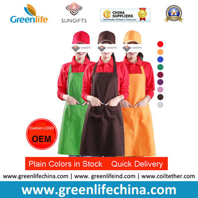 China Promotional advertisement custom high quality kitchen aprons wholesale ready for logo supplier