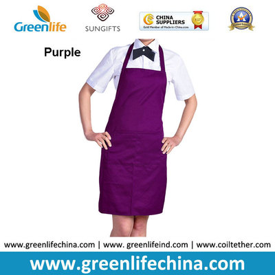 China Top quality purple apron with front proket custom printing logo for company advertisment supplier