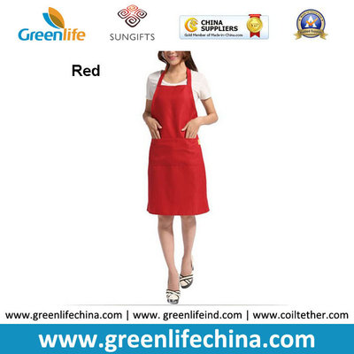 China Hot sale popular red color custom advertising apron for sales promotion cheap China price supplier