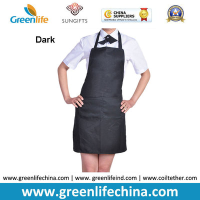 China Classic black promotional plan aprons in stock ready for customized logo advertisment need supplier