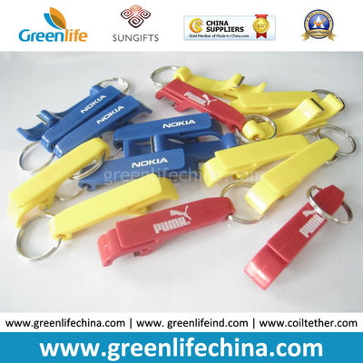 China Cheap Custom Printed Plastic Advertising Beer Bottle Opener w/Split Ring in Any Color High Quality supplier