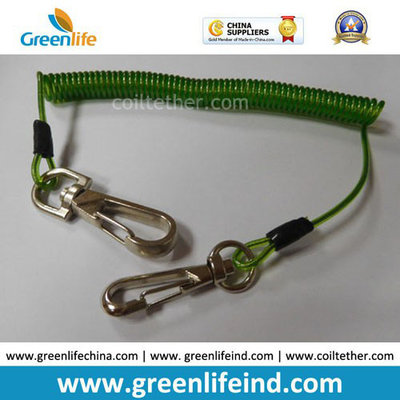 China 16cm Length Top Quality Green Tool Coiled Lanyard Holder supplier