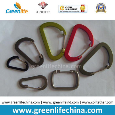 China High quality flat aluminum hooks standard D shape colorful carabiners factory price supplier