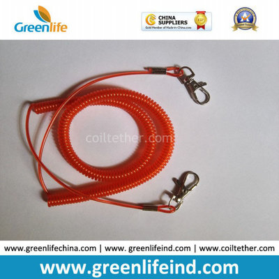 China Transparent Red Vinyl Coated Steel Coil Tether Leash Safety Rope supplier
