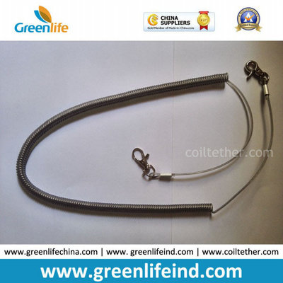 China Heavy Duty High Pulling Wire Inside Plastic Spring Coiled Lanyard supplier