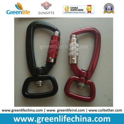 China Aircraft Aluminum Best Quality Black/Red Lockable Durable Snap Carabiner Hook Holders supplier