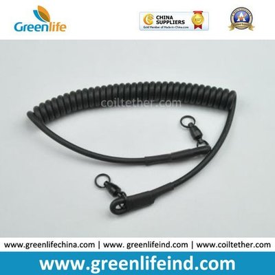 China Heavy Duty Rubber Covered Wire Coiled Lanyard for Protecting Pistol supplier