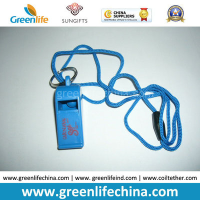 China Plastic Custom Logo Printing on Whistle Top Party Whistle with Cord Cheap Promotional Gift supplier
