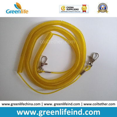 China Wholesale Greenlife Factory Robster Clip Stretch Transparent Yellow 5M Tool Coil Lanyard for Fishing anti-drop supplier