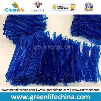 China Bright Transparent Blue 2.5x150mm Custom Travel Tag Hanging PVC Loops supplier