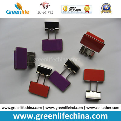 China Colorful Rectangle Plastic Handle Binder Clips Ready for Company Logo supplier