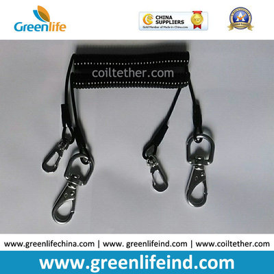 China Flexi Tool Safety Coiled lanyard  w/Stainless Steel Snap Hooks on each end for Clipping to Your Valuable Merchandise supplier