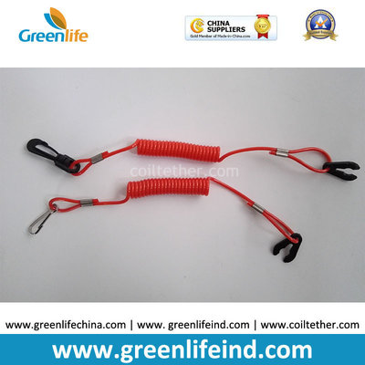 China Safety Jet Ski Floating Standard Red Coil Ripcords w/Plastic Hook&amp;Key supplier