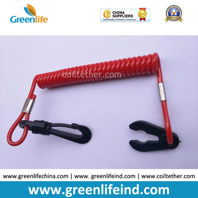 China Outboard Motor Red PU Material Kill Cord w/Plastic Swivel Hook and 1Key supplier
