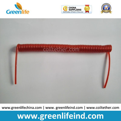 China Tool Coil Lanyard Cable Steel Wire Core Red Color Good Leash Coil Cord supplier