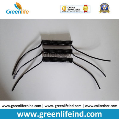 China Semi-finished Black Spring Spiral Coil Cables Custom 40MM Length 50MM Lines on Ends supplier