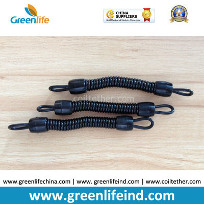 China Black Plastic Spring String Key Chain Straps Waiting for Swivel Hooks supplier