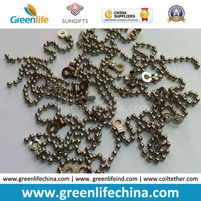 Decorative 2.0mm Metal /Stainless Steel Bead Ball Badge Chain supplier