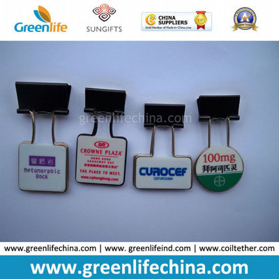 olorful Rectangle Plastic Sheet W/Custom Logo Office Binder Clips supplier