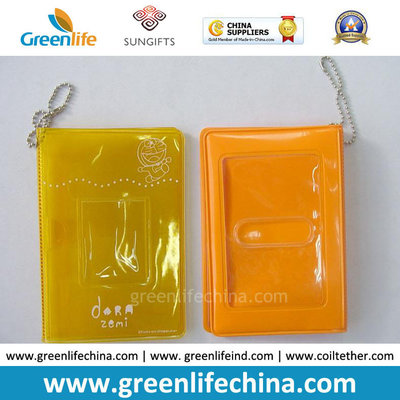 High Quality Cartoon PVC Plastic Card Pocket W/Key Coil Chain supplier