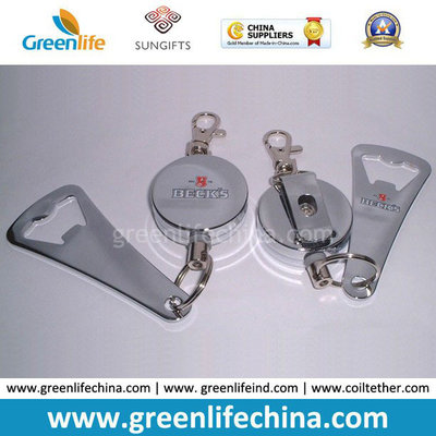 Metal Round ID Badge Reel with Belt Clip&amp;Key Ring supplier