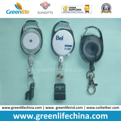 Plastic ABS Oval Carabiner Cheap Badge Reel W/Printing Logo supplier