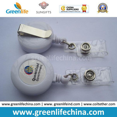 Factory Direct White Lanyard Badge Reel for ID System Security supplier