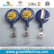 Simle Face Logo Promotional Retractable Round Plastic Reel Holder supplier