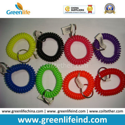 Best Quality Plastic PU Wrist Key Coil W/Split Ring supplier