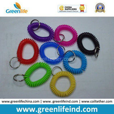 Promotional Wholesale Plastic Wrist Coil Key Chain W/Split Ring supplier