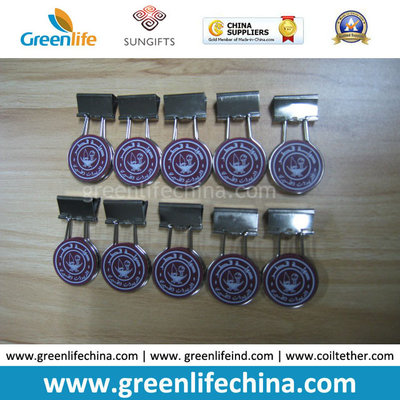 Custom Logo on Round Panel Office Binder Clip Holders supplier