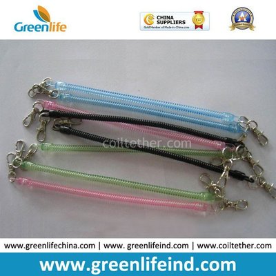 Hot Selling Transparent Slim Long Coiled Cable W/Metal Hooks supplier