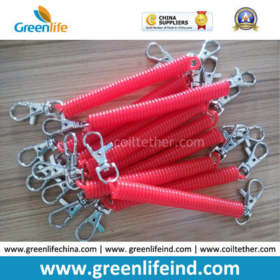 Plastic Custom Color Size Red Spring Spiral Key Holder Lanyard supplier