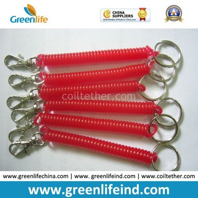 Plastic Custom Color Size Red Spring Spiral Key Holder Lanyard supplier