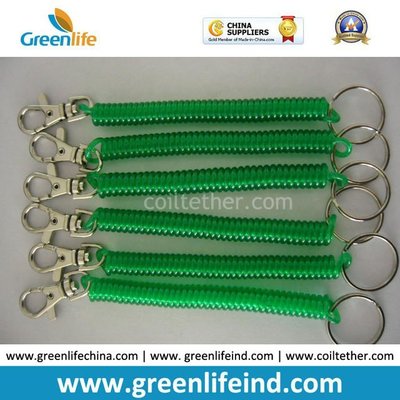 Plastic Custom Color Size Red Spring Spiral Key Holder Lanyard supplier